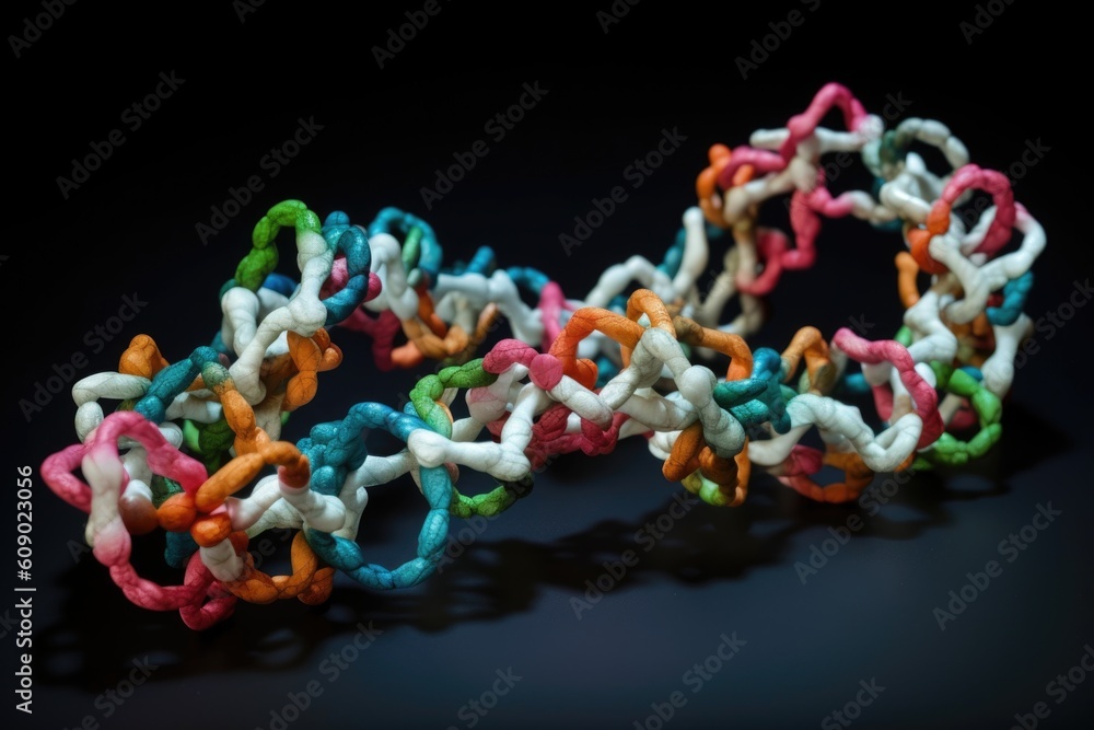protein with intricate structure, made up of chains of amino acids ...
