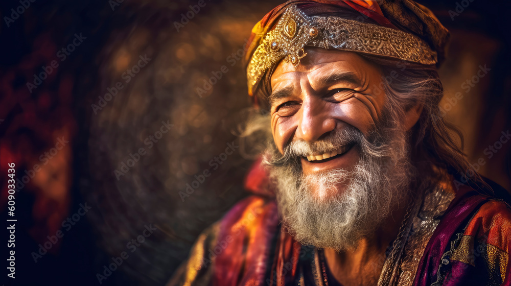 Abstract art. Colorful painting portrait art of the biblical King David ...