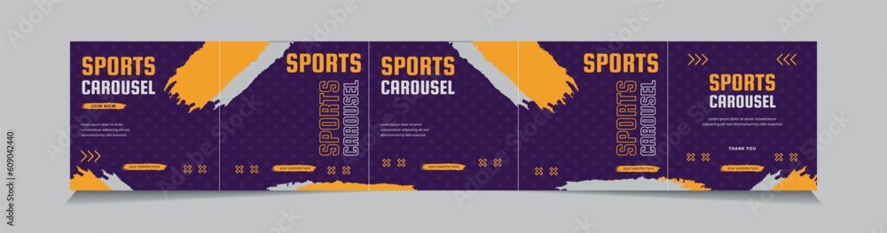 Social Media Carousel Post, Instagram Carousel Template, Sports ...
