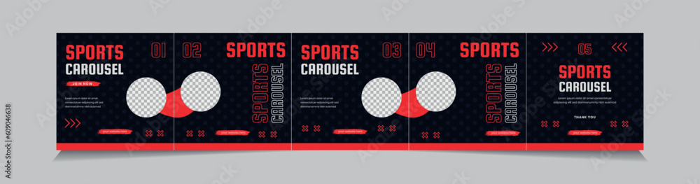Social Media Carousel Post, Instagram Carousel Template, Sports ...