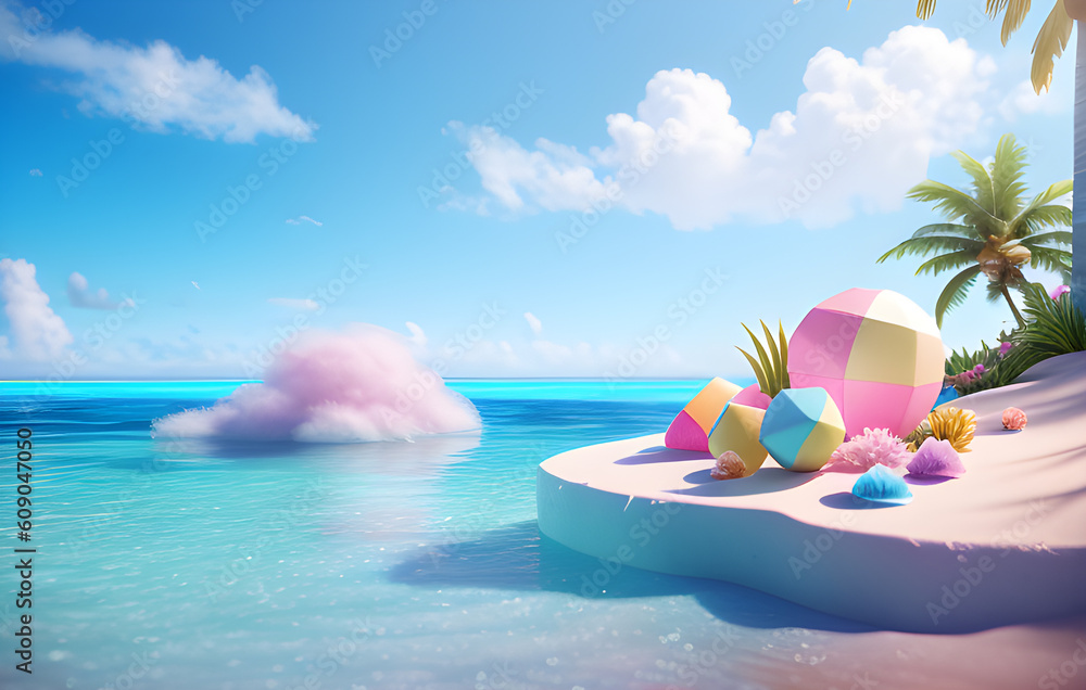 Cotton candy, fantasy, digital illustration, 8k, octane render, nature ...