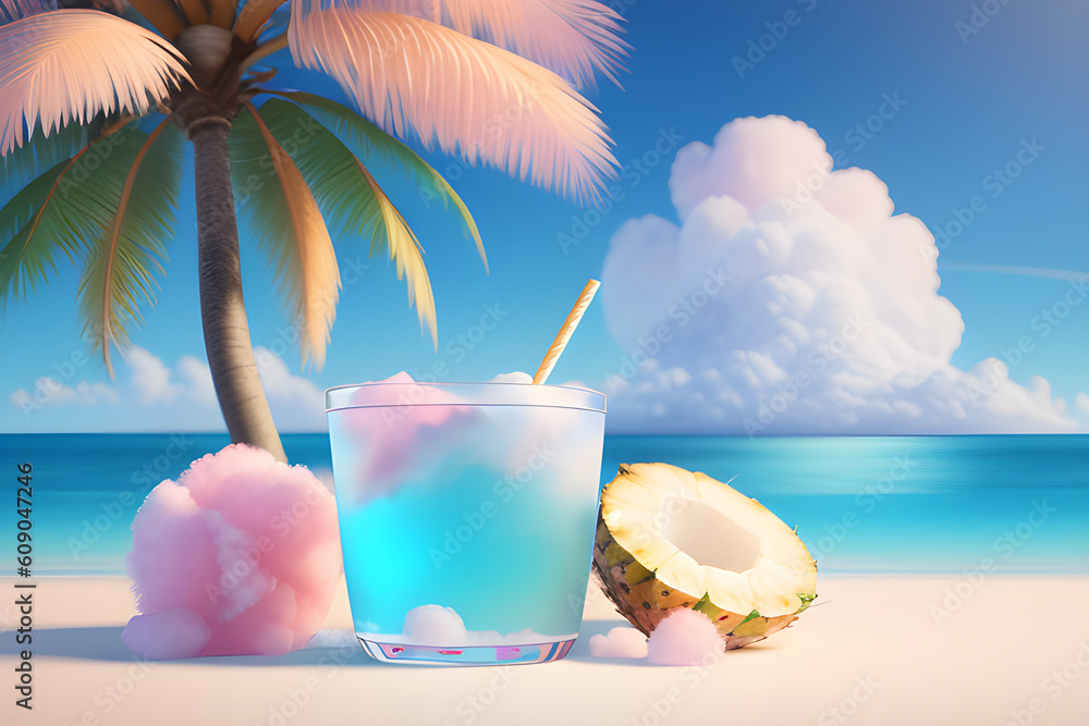 Cotton candy, fantasy, digital illustration, 8k, octane render, nature ...