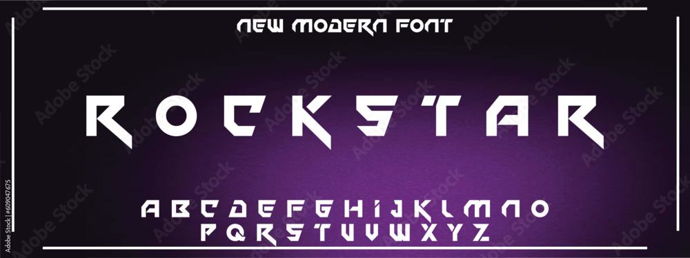 ROCKSTAR, font letter set. Luxury vector typeface for company. Modern ...