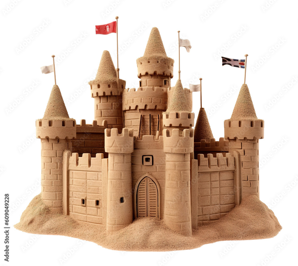 big and detailed sand castle on transparent background - summer kids ...