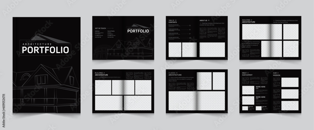 Architecture Portfolio Layout Template or Interior Portfolio Design ...