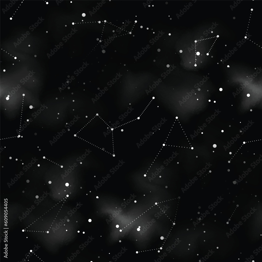 Endless Texture of Cosmic Universe with Cute Stars. Decorative Design ...