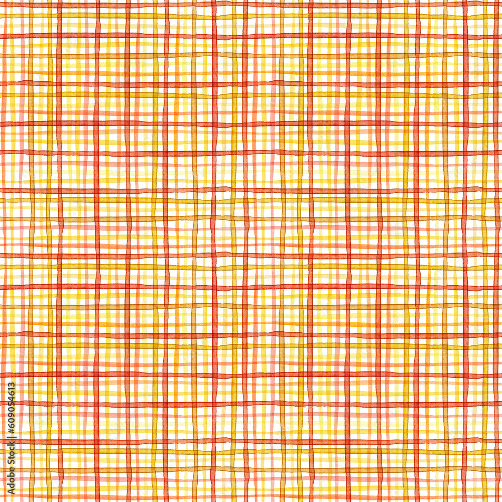 Watercolor checkered pattern. Vintage design of background in 70-s ...