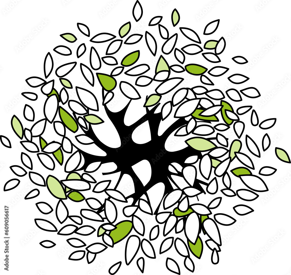 Tree or plant top view for landscape design. Icon colored tree for ...