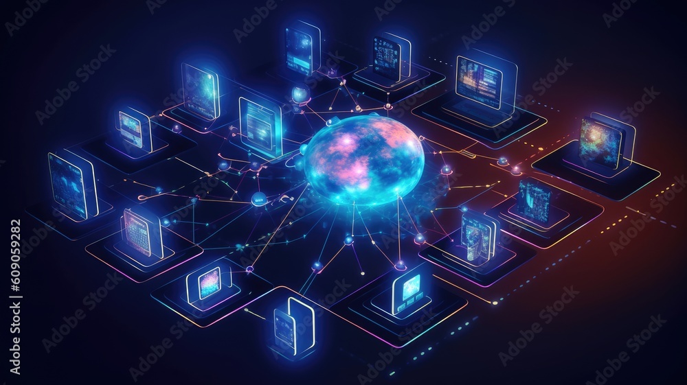 Ilustracja Stock: System integration: Images depict the integration of ...