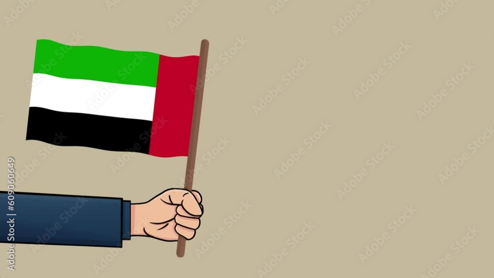 National symbol of the United Arab Emirates. Patriotic Waving United ...