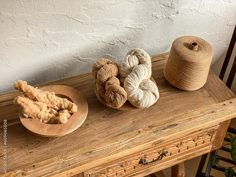 The various stages of traditional cotton processing, from raw materials ...
