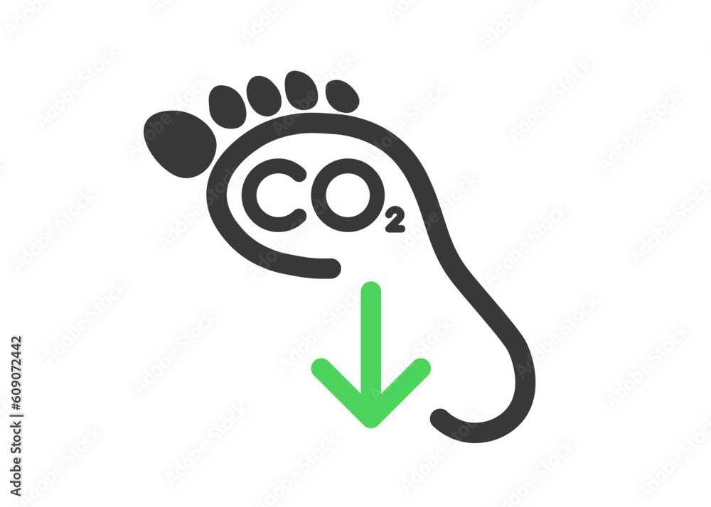 CO2 reduction line icon. Clipart image isolated on white background ...