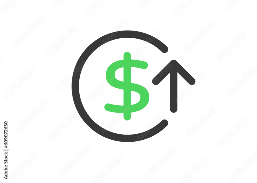 Vetor de Increase costs line icon. Clipart image isolated on white ...
