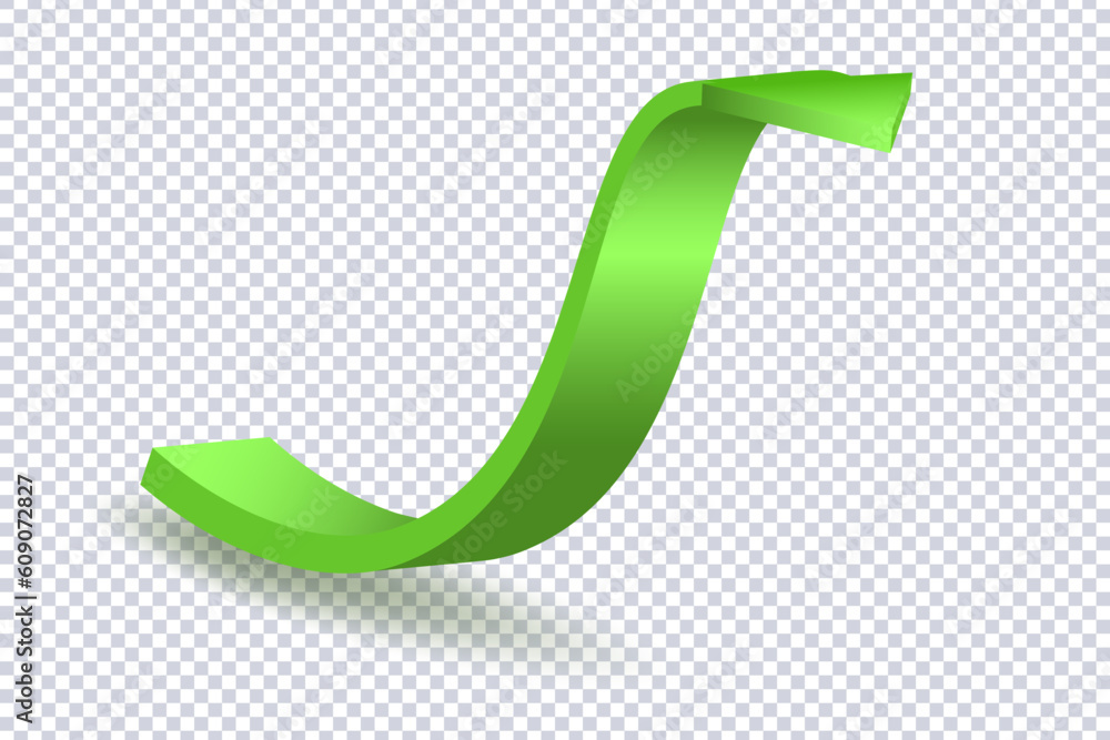 Growing Green Arrow up. Concept of sales symbol icon with realistic 3d ...