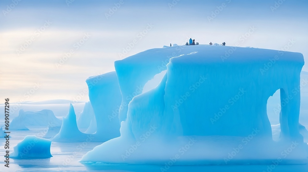 Mysterious Arctic: Fog-Infused North Pole with Grand Icebergs and ... Mysterious Arctic: Fog-Infused North Pole with Grand Icebergs and ...