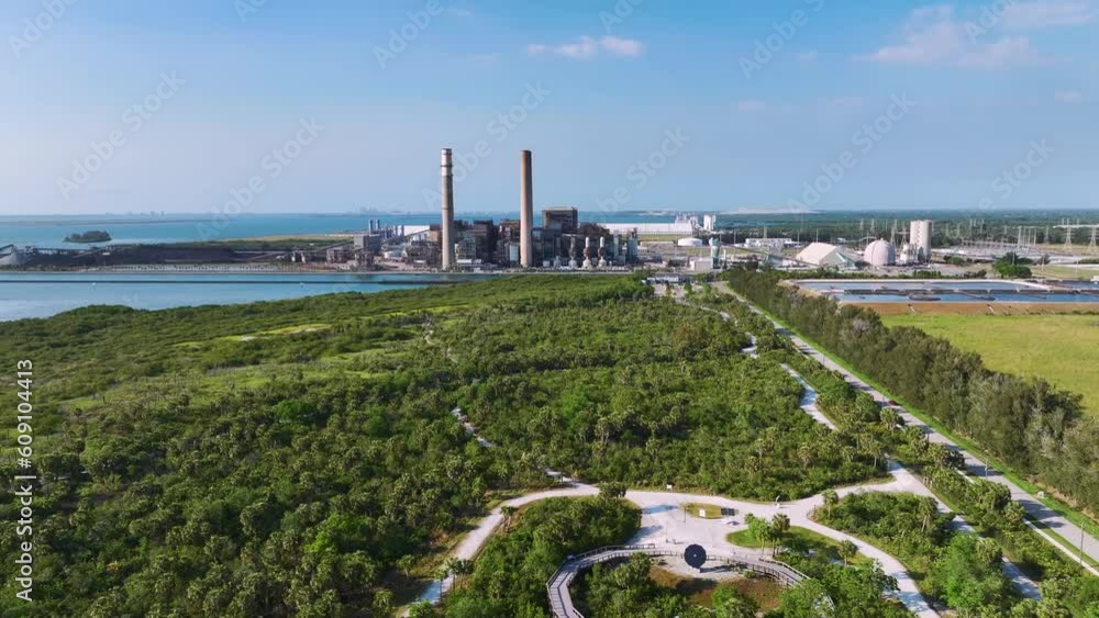 Electric energy production from fossil fuel. Big Bend Power Station in ...