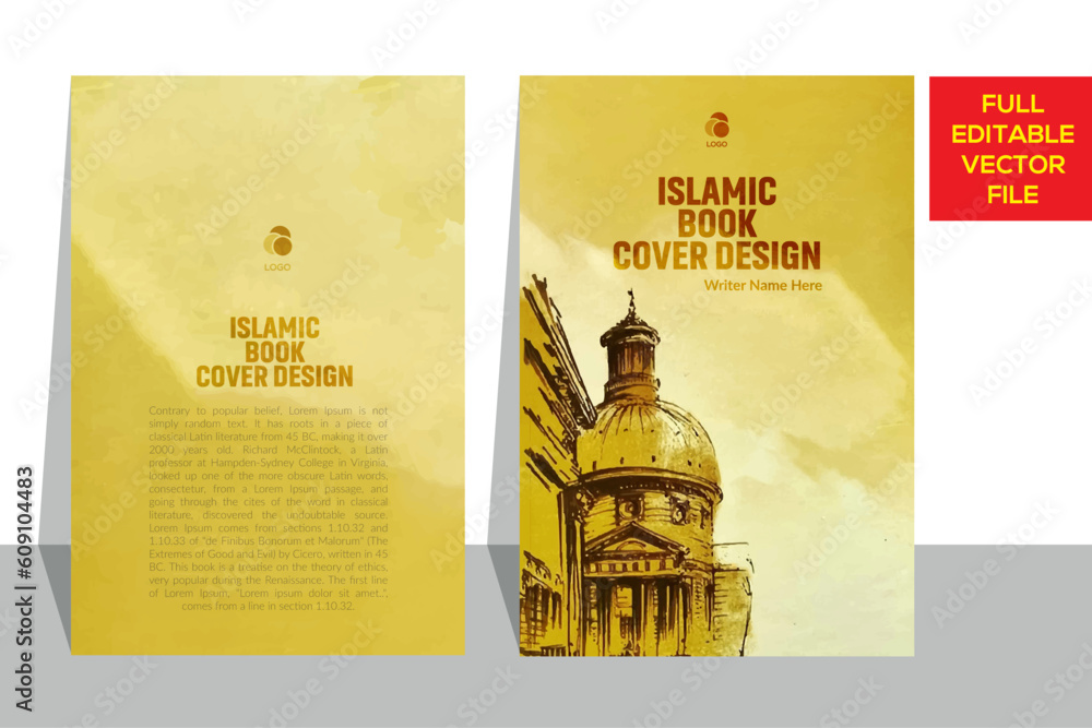 Mosque Islamic book cover design. muslim book cover design. Stock ...