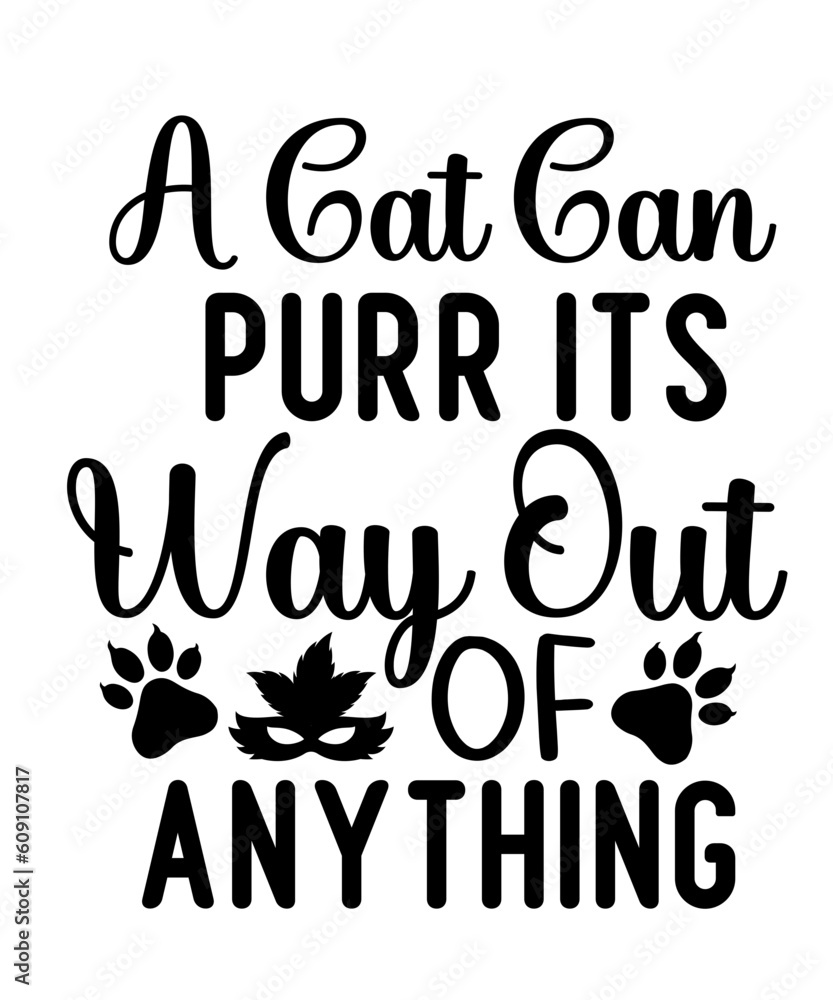 Vetor de Funny Cat SVG Bundle, Cat SVG, Kitten SVG, Cat lady svg, crazy ...