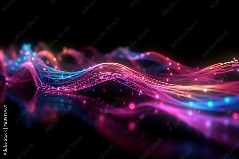 Abstract futuristic, Network connection fiber optic, Transmission line ...