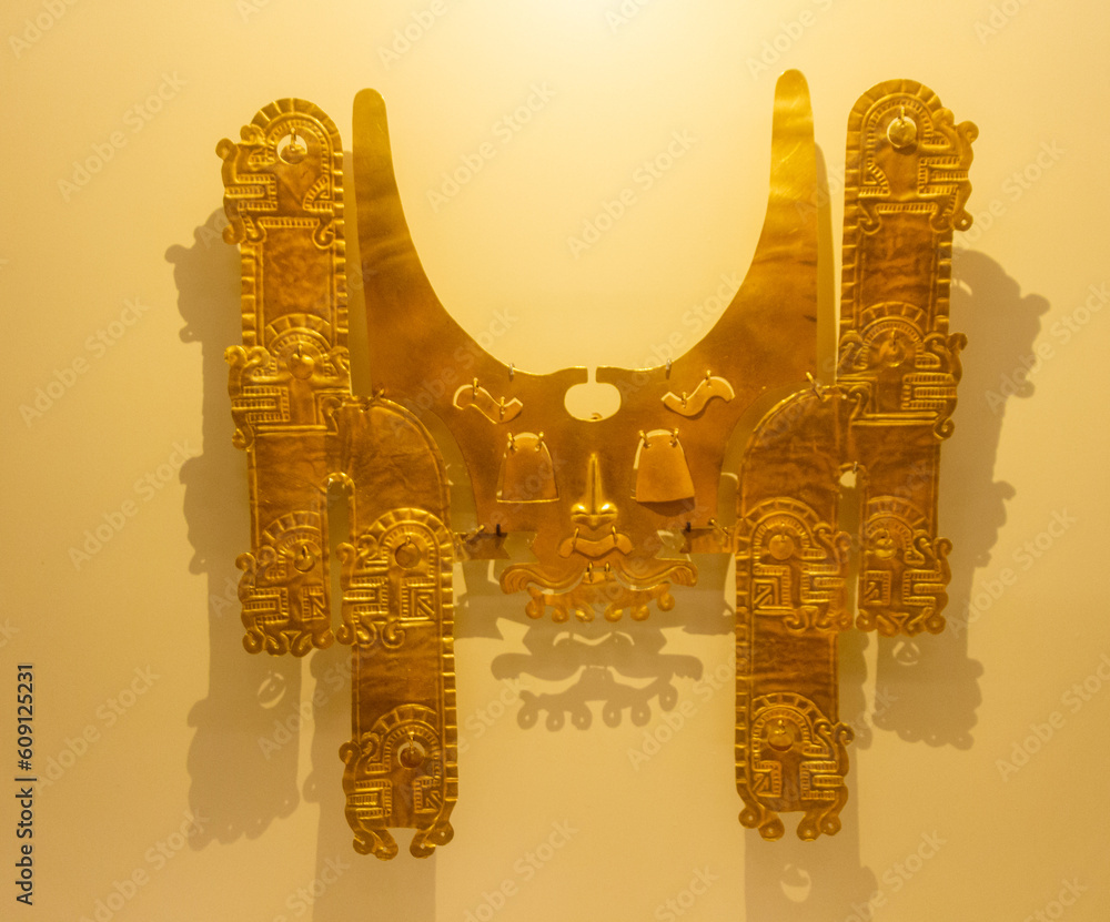 Bogota, Colombia, February 06 2023 : Pre-columbian gold artifact on ...