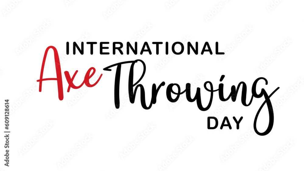 international axe throwing day animation. 4k animated greeting card ...