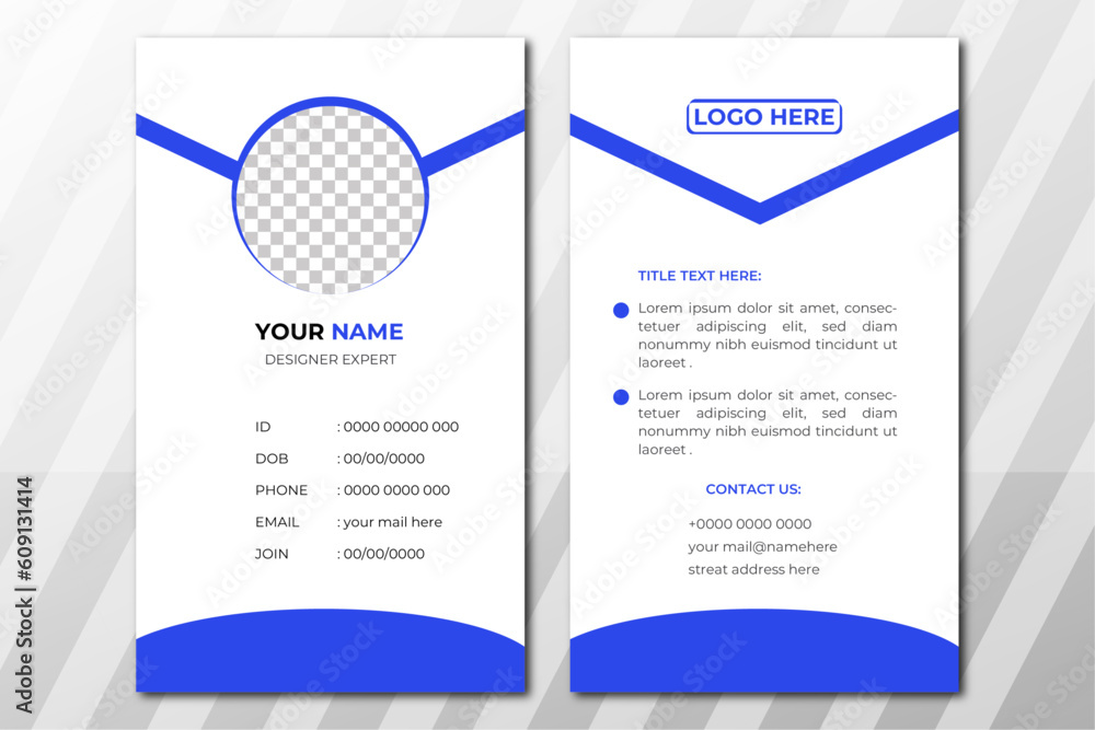 creative ID Card Template with an author photo place, Office Id Card ... creative ID Card Template with an author photo place, Office Id Card ...