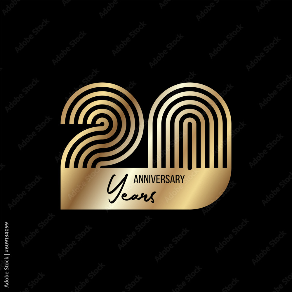 Vector poster for the anniversary of the 20th anniversary. Anniversary ...