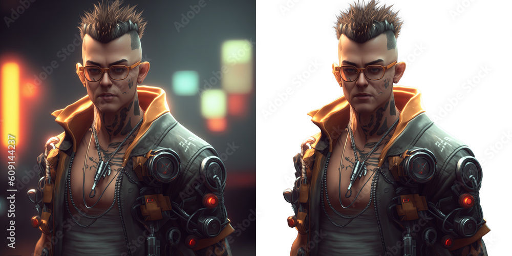 Male video game character, futuristic avatar. Cyberspace gamer ...