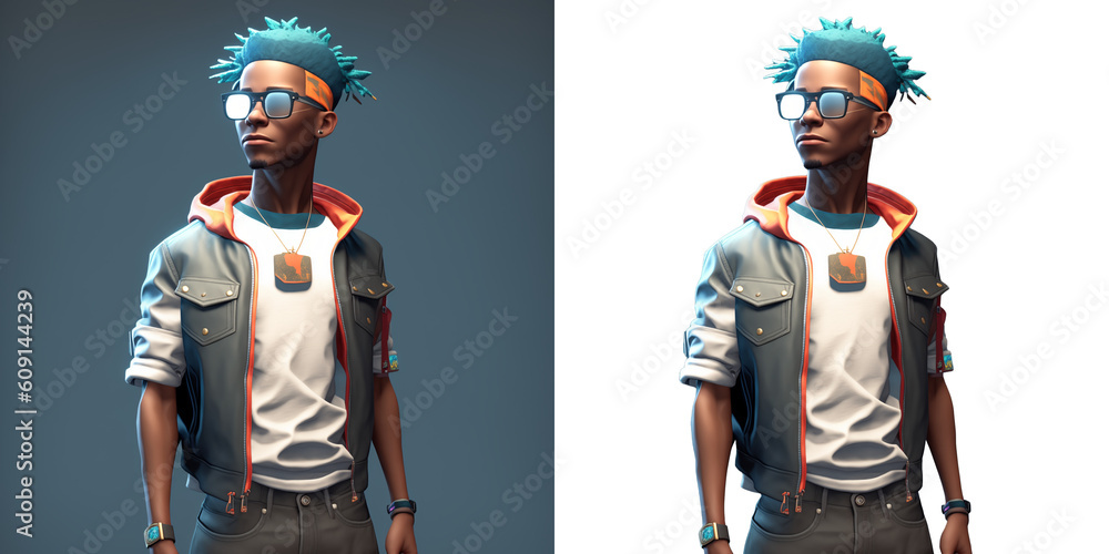 Young male video game character, modern avatar. Isolated avatar ...