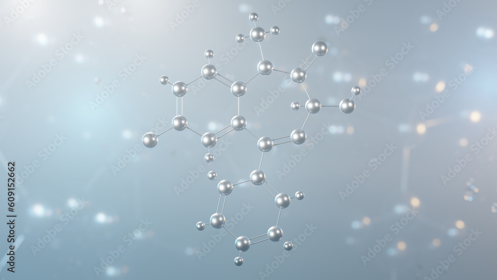temazepam molecular structure, 3d model molecule, benzodiazepine ...