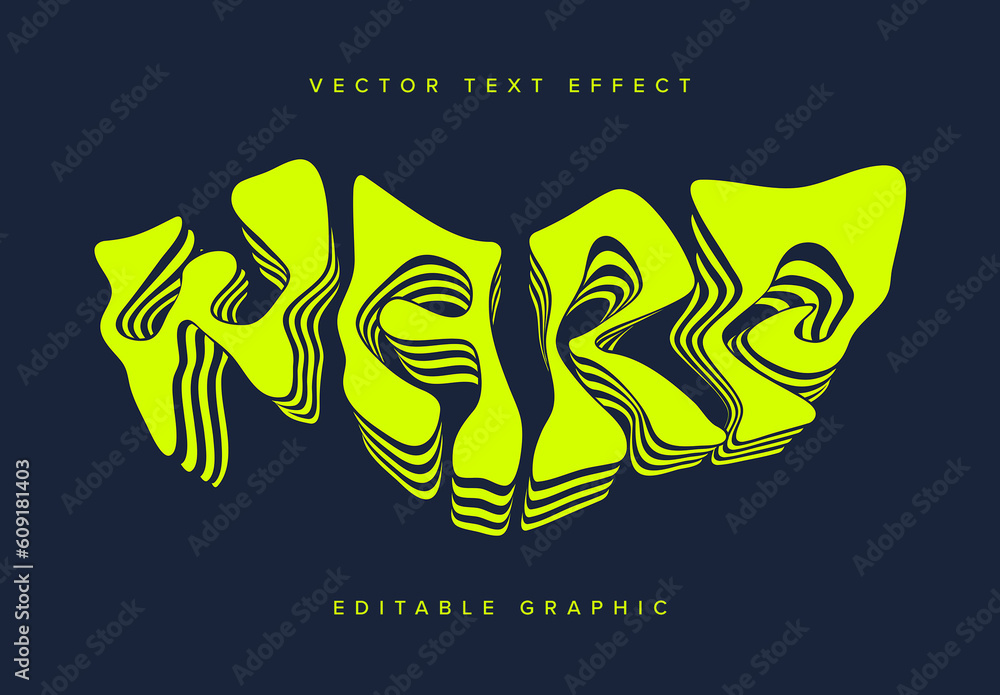 Trippy Warped Text Effect Mockup Stock Template | Adobe Stock