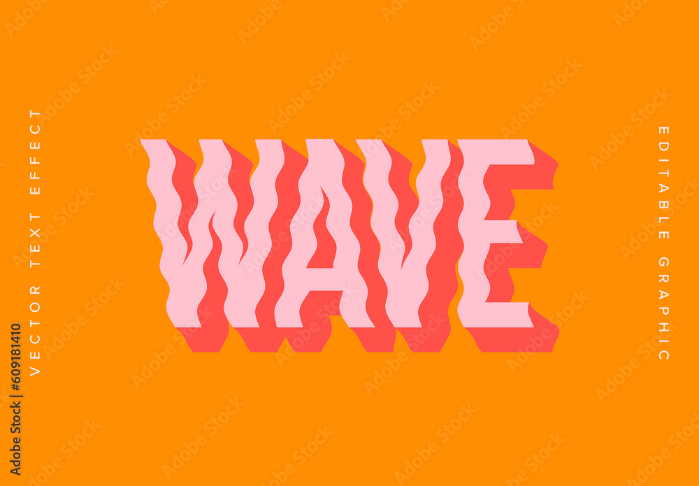 Wavy Text Effect Mockup Stock Template | Adobe Stock