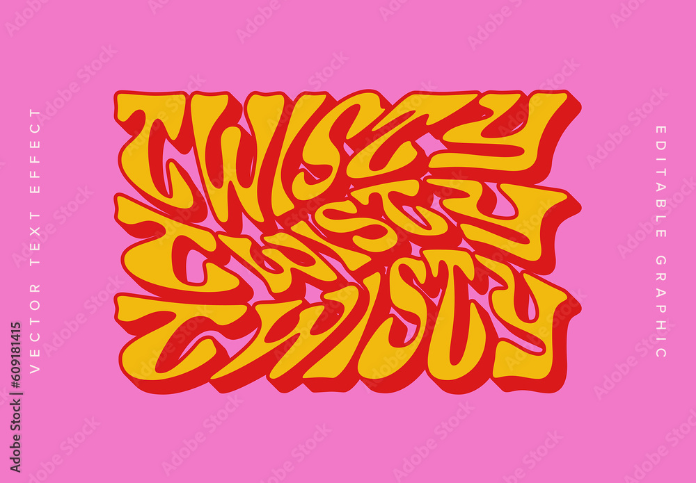 Bold Twisted Swirl Text Effect Mockup Stock Template | Adobe Stock