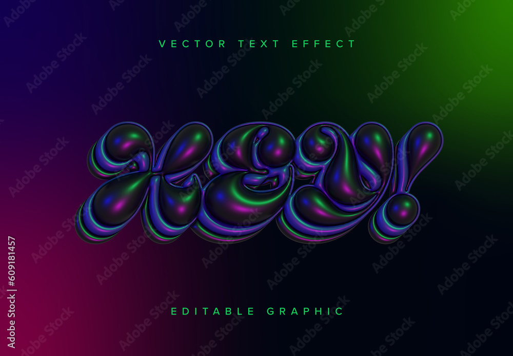 Colourful 3D Inflated Text Effect Mockup Stock Template | Adobe Stock