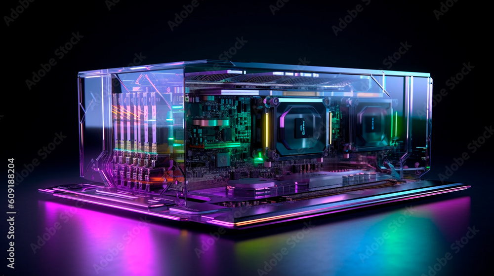 Concept of a Modern High-End GPU featuring Impressive RGB Lighting ...
