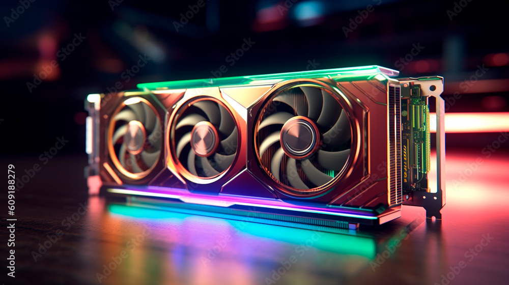 Concept of a Modern High-End GPU featuring Impressive RGB Lighting ...