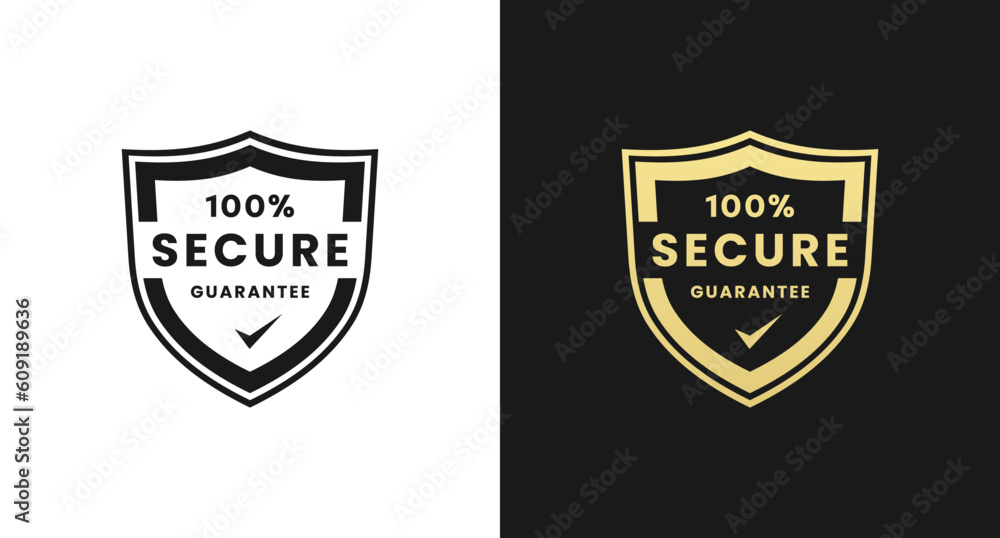 100% Secure label or 100% Secure badge vector isolated in Flat Style ...