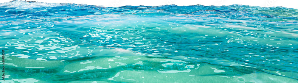 Ocean horizon isolated on a white background. Sea landscape, 3d render ...