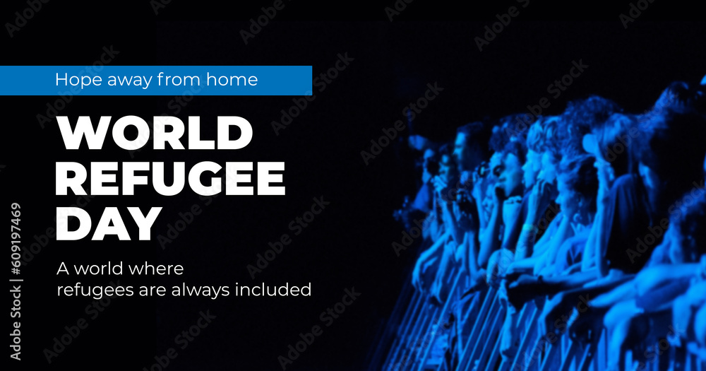 World Refugee Day, international help. June 20. Poster, card, unhcr ...