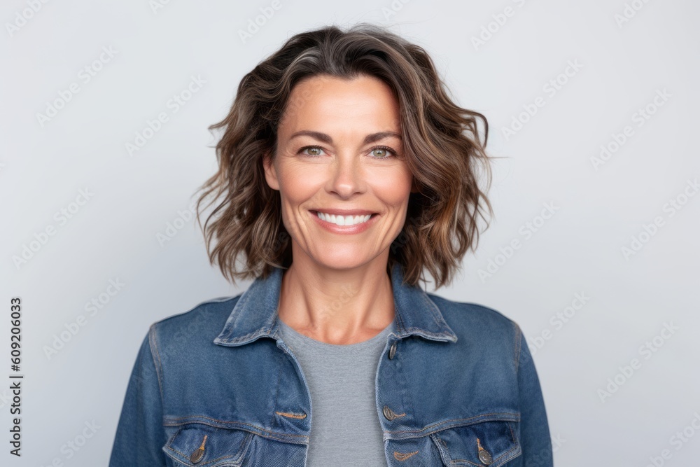 Medium shot portrait photography of a satisfied woman in her 40s that ...