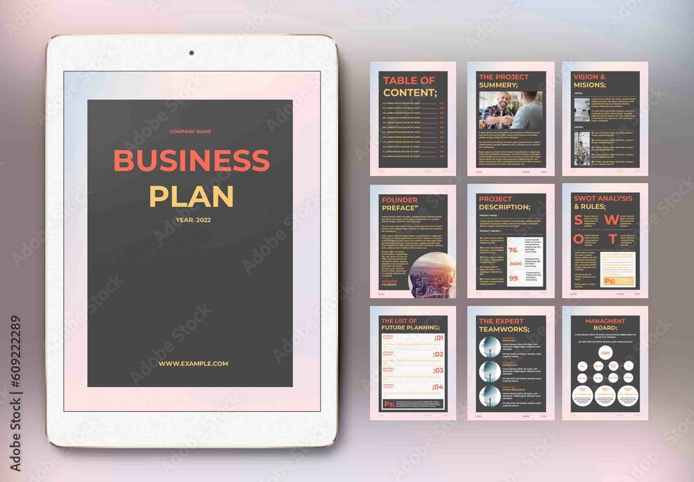 Modern Business Plan Layouts. Stock Template | Adobe Stock