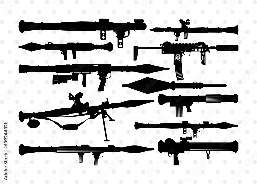 Rpg Silhouette, Rpg 7 Svg, Rocket Launcher Svg, Anti Tank Rocket Svg ...