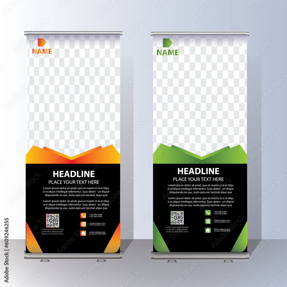 Roll Up Banner Signage Standee Template for Advertising and ...