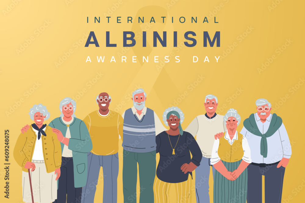 International Albinism Awareness Day. June 13. On yellow Gradient ...