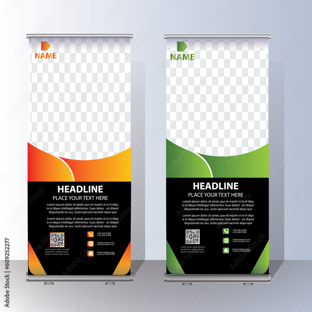 Roll Up Banner Signage Standee Template for Advertising and ...