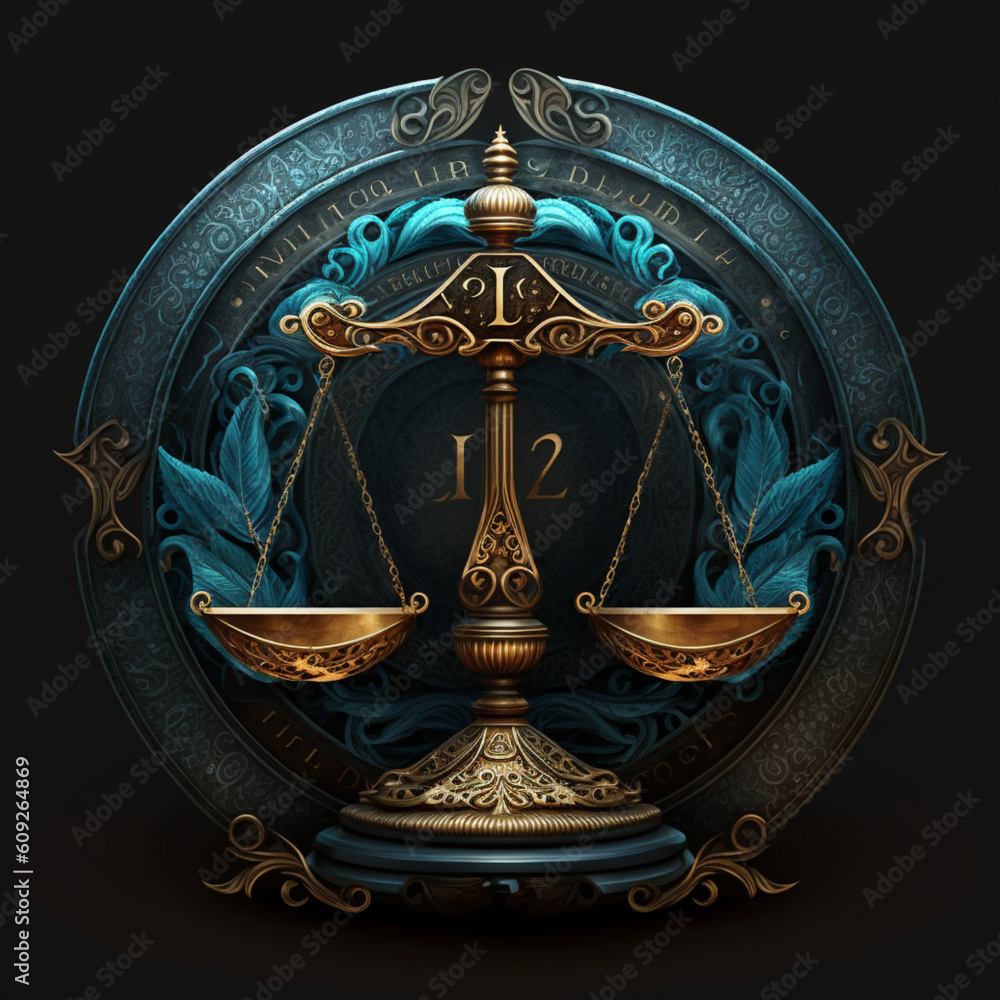 Vintage scales - illustration of the symbol of justice and balance ...