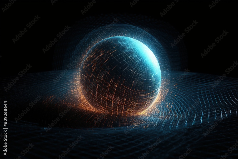 Gravity planet earth, gravitational waves concept. Physical and ...