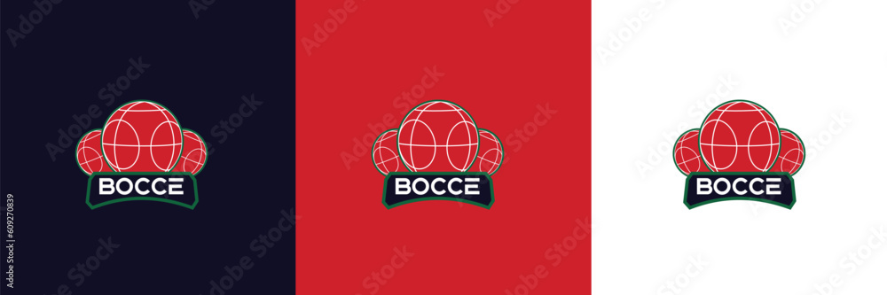 Logo Team Bocce Set. Combination of Bocce Ball with Bocce Writing ...