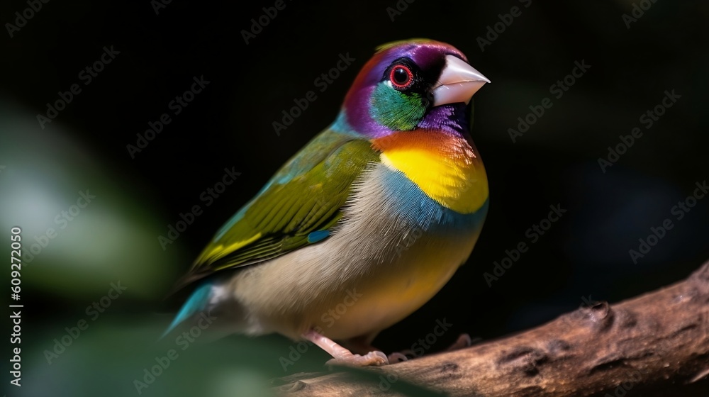 The Gouldian finch (Erythrura gouldiae), also known as the Lady ...