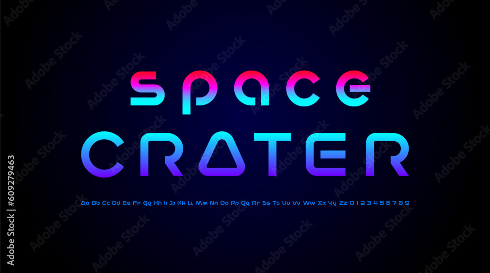 Technology science font, digital cyber alphabet made space future ...